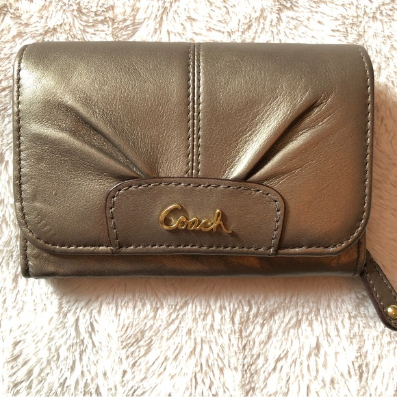 Coach | Bags | Coach Wallet New W Tags Bronze Bifold W Zippered Change ...